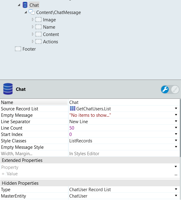 Chat Message Reference - OutSystems 11 Documentation