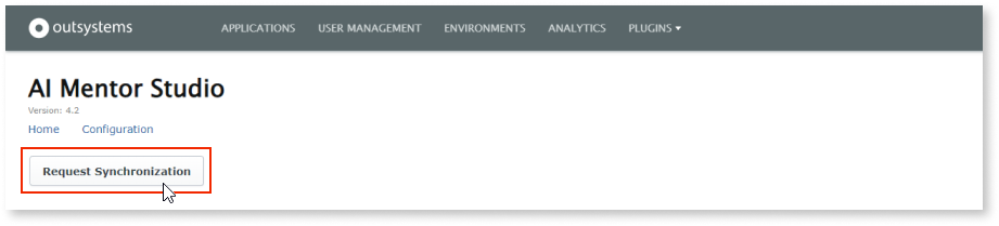 How to request a synchronization - OutSystems 11 Documentation