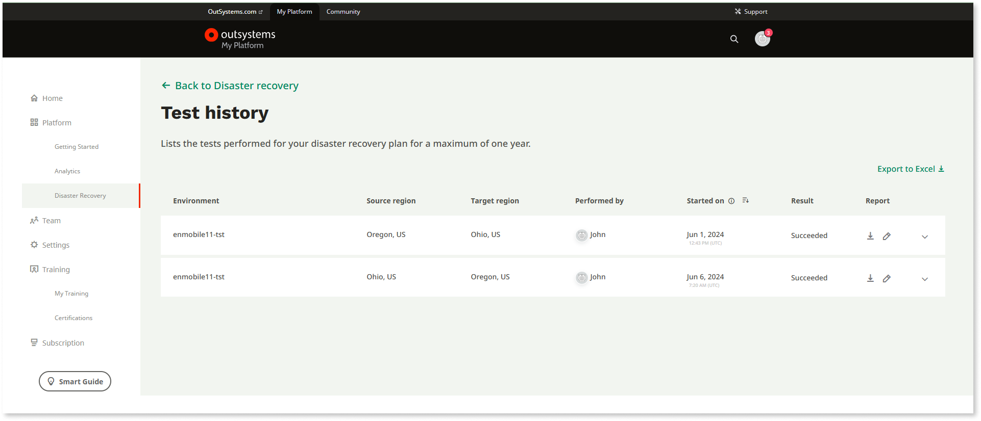 Perform a cross-region disaster recovery test - OutSystems 11 Documentation