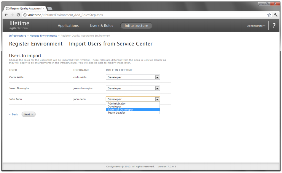 Configure the infrastructure management console - OutSystems 10 Documentation