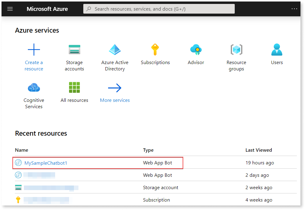 Create the chatbot resources in Azure - OutSystems 11 Documentation