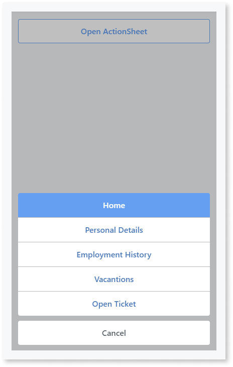 Action Sheet - ODC Documentation