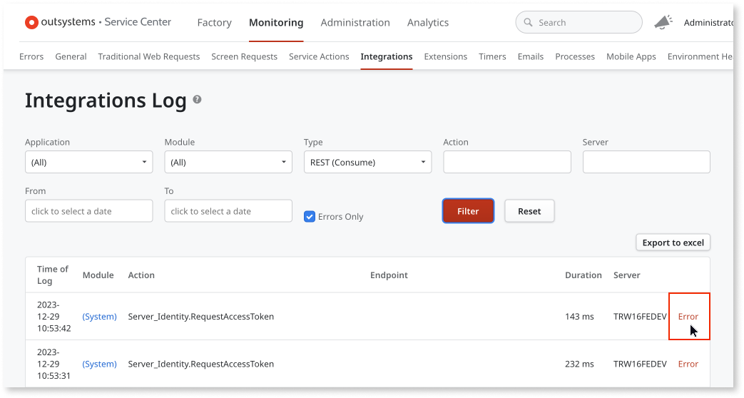Troubleshoot a REST API - OutSystems 11 Documentation