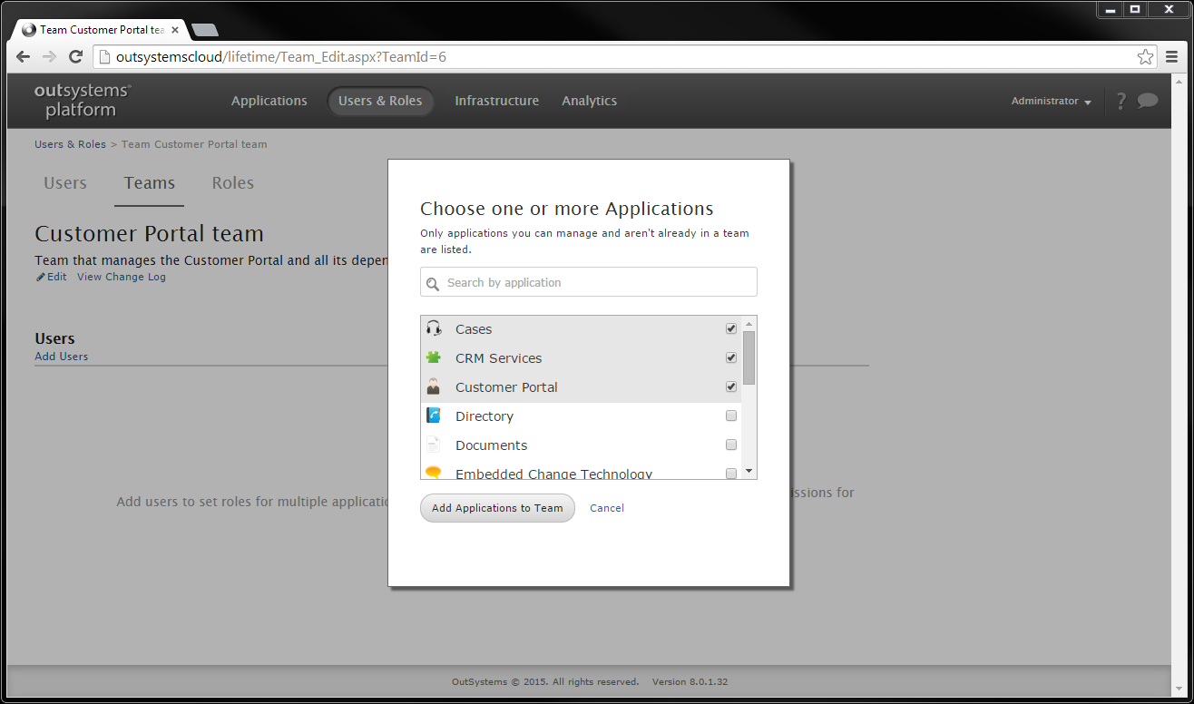 ITチームを作成する - OutSystems 10 ドキュメンテーション