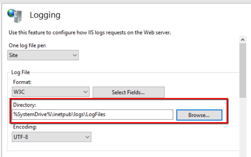 IIS Manager logs - OutSystems Support