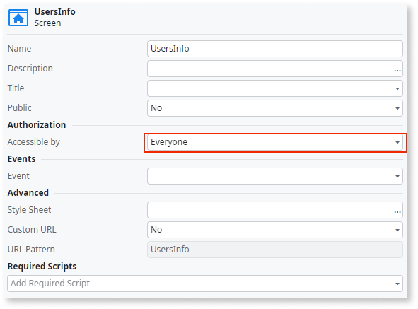 Screen Aggregates exposing system entities accessible by anyone - ODC ...