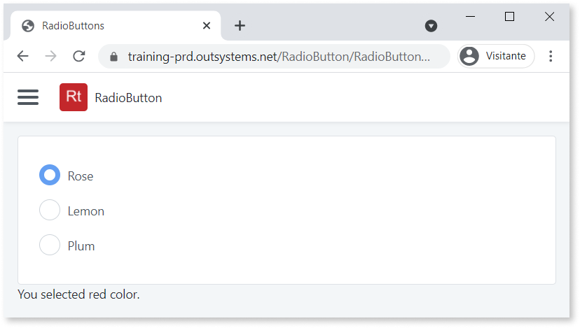 Pick Only One Option in a Group of Choices - OutSystems 11 Documentation