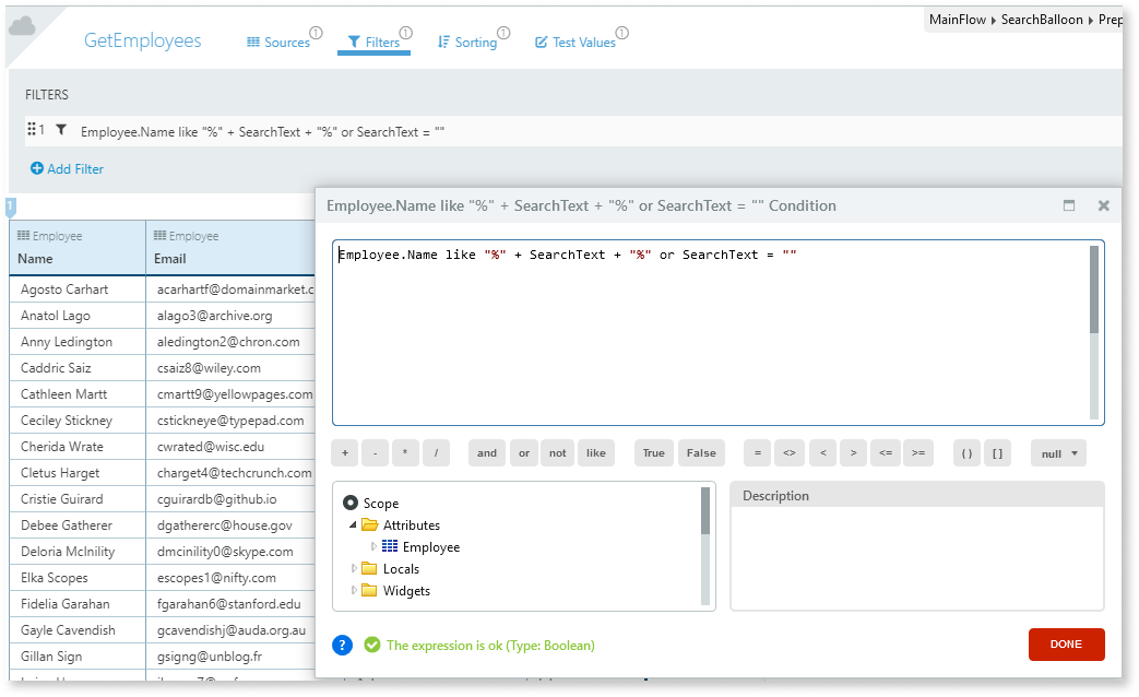 Search Balloon - OutSystems 11 ドキュメンテーション