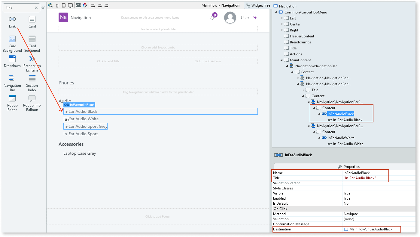 Navigation Bar - OutSystems 11 Documentation