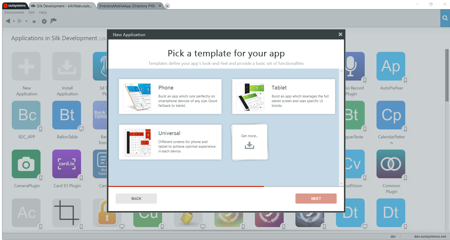 Create an App from a Template - OutSystems 10 Documentation