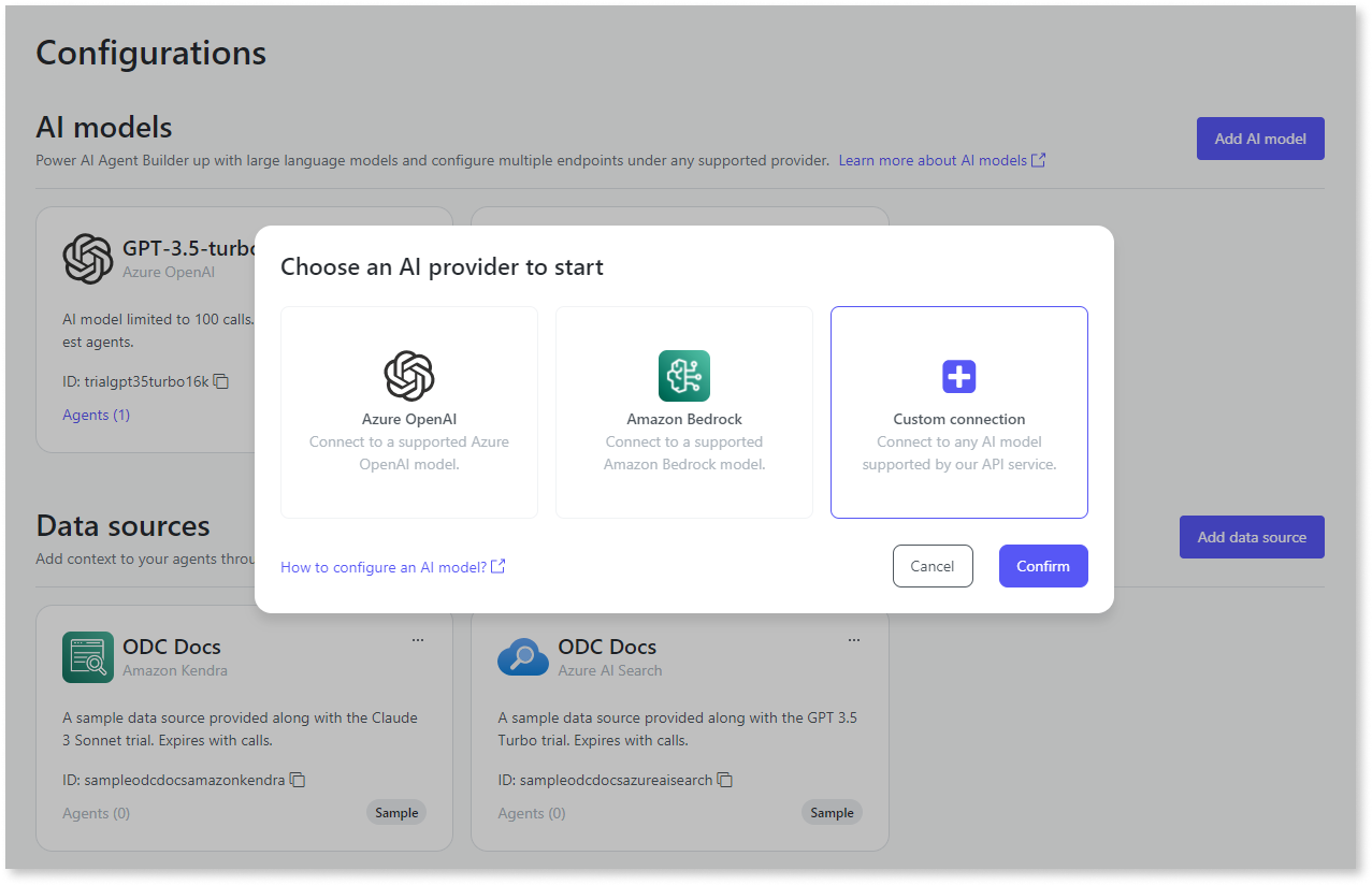 Add a custom AI model - ODC Documentation