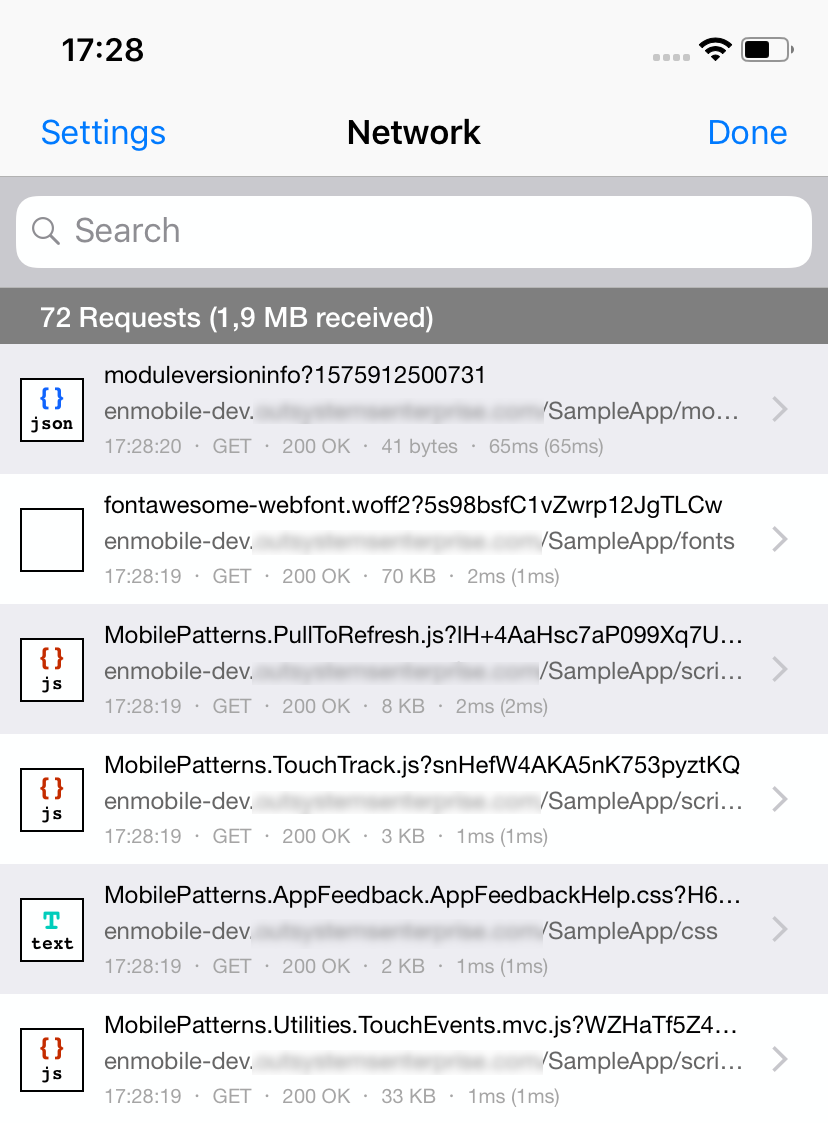 Inspect the HTTP requests in Mobile Apps for iOS - OutSystems サポート