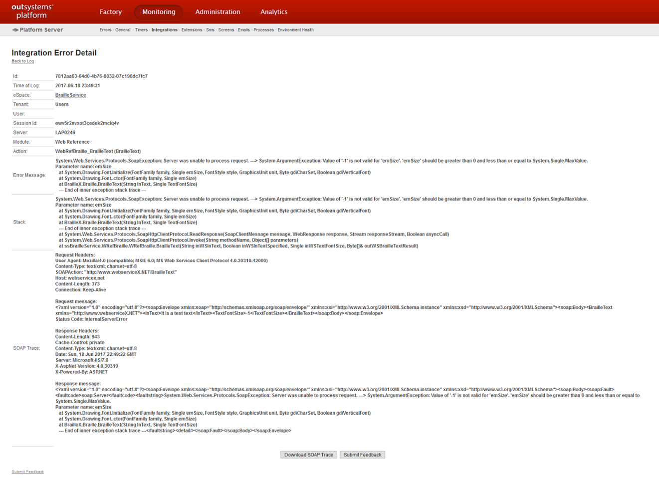 Troubleshoot Soap Web Services Outsystems 10 Documentation