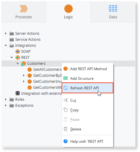 Refresh a REST web service - ODC Documentation