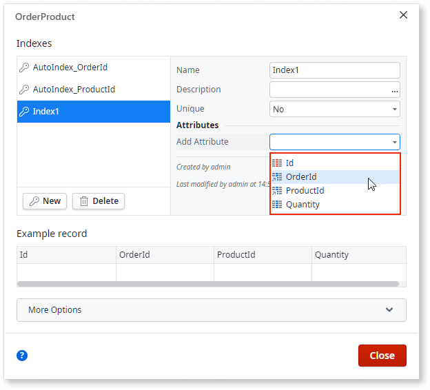 エンティティインデックスを作成する - OutSystems 11 ドキュメンテーション