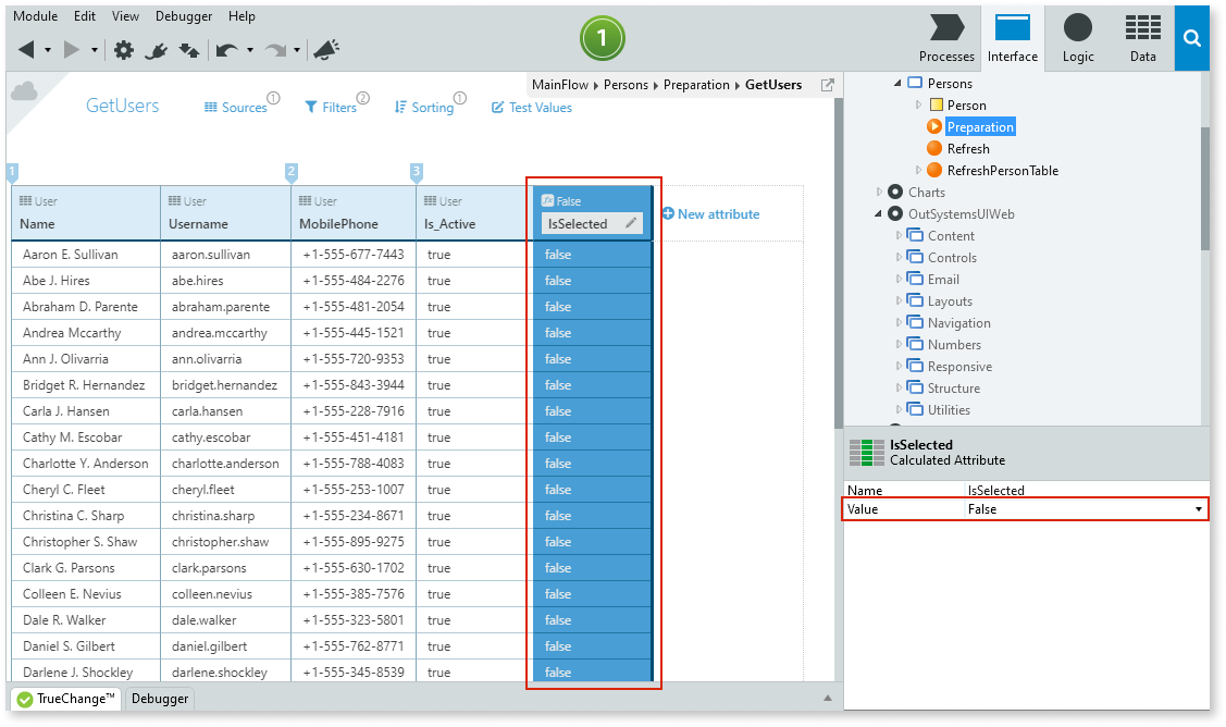 List Boxウィジェット - OutSystems 11 ドキュメンテーション