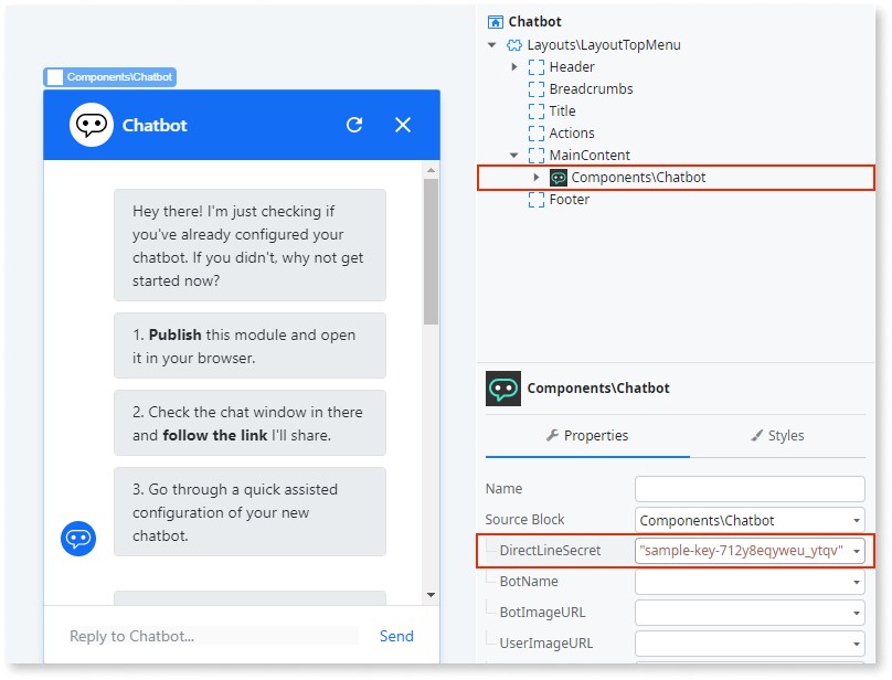 Add a chatbot UI block to your app - OutSystems 11 Documentation