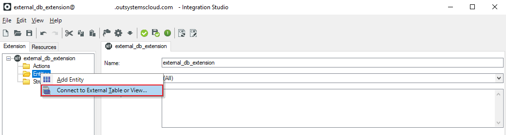 Integrate with an external database using Integration Studio - OutSystems 11 Documentation