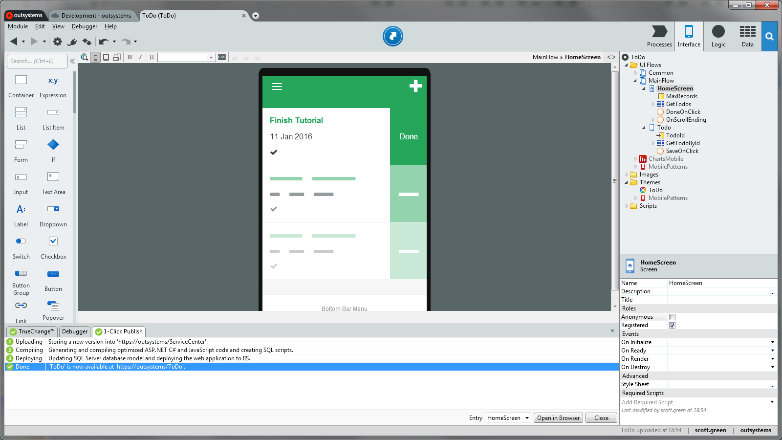 Create Your First Mobile App - OutSystems 10 Documentation