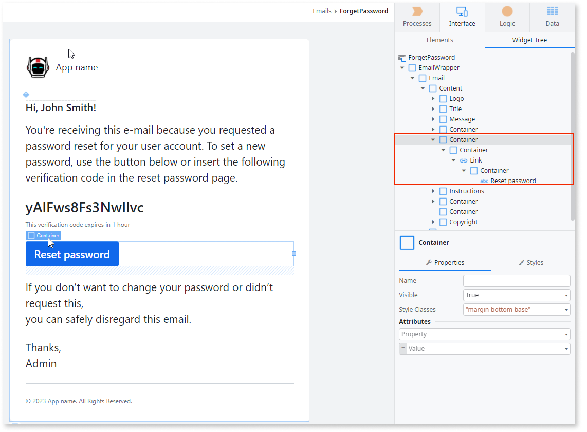 Create Email To Send Verification Code Odc Documentation