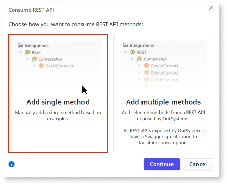 Consume one or more REST API methods - ODC Documentation