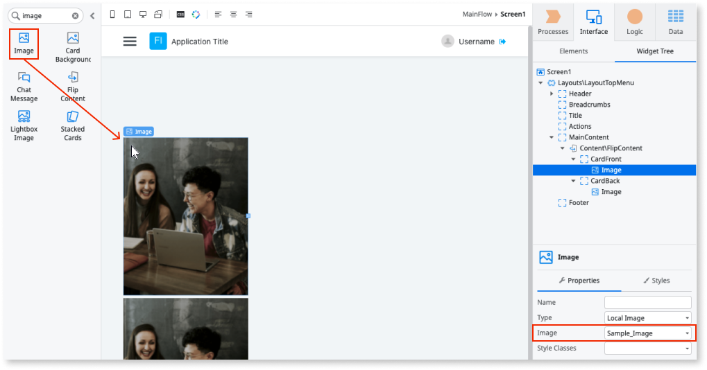 Flip Content - OutSystems 11 Documentation