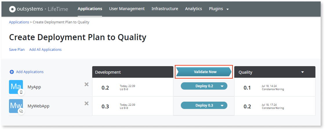 Deploy an Application - OutSystems 11 Documentation