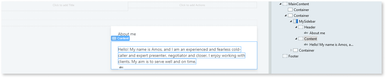 Sidebar - OutSystems 11 Documentation