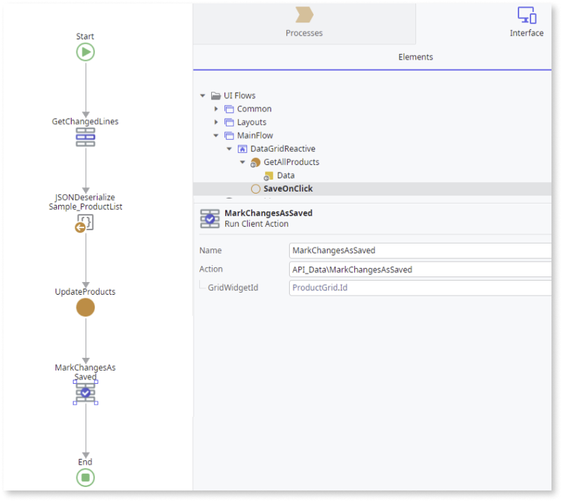 Save changes in OutSystems Data Grid - ODC Documentation