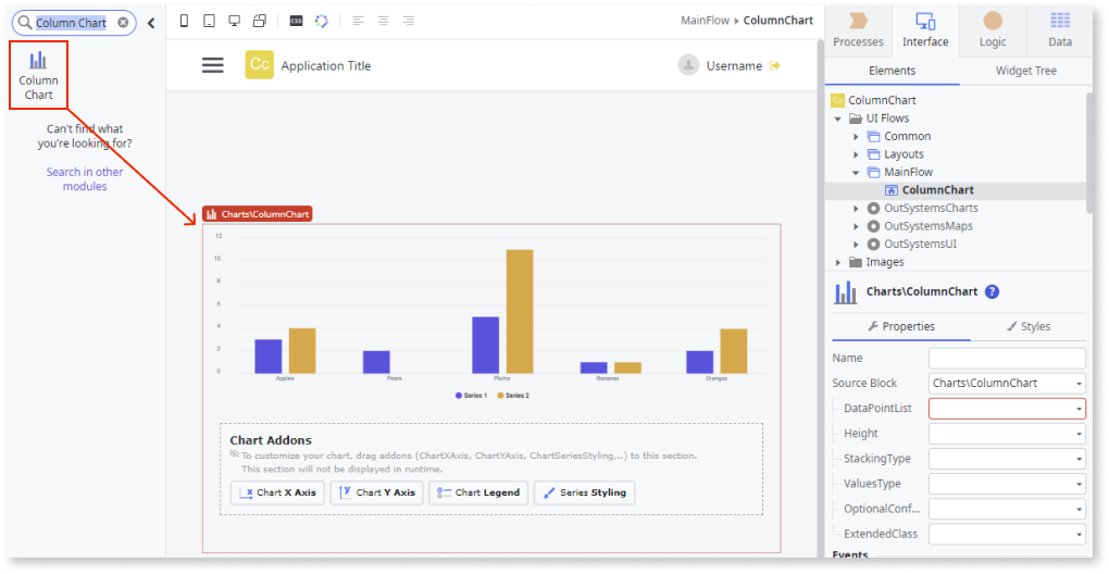 Dynamic charts using fixed and variable data - ODC Documentation