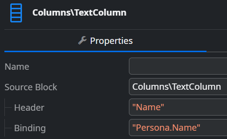 The auto generation of columns based on Data is not available ...