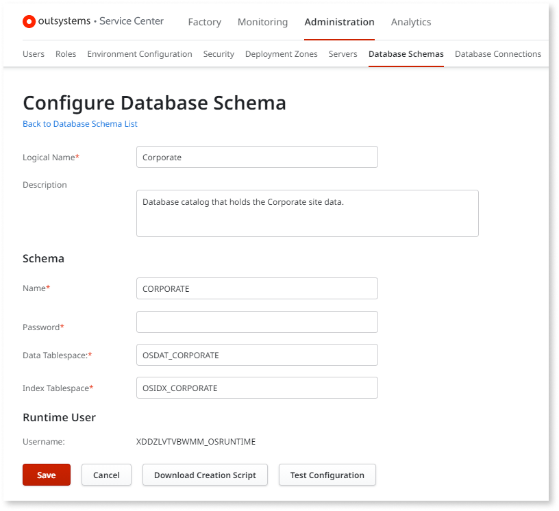 Multiple Database Catalogs and Schemas - OutSystems サポート