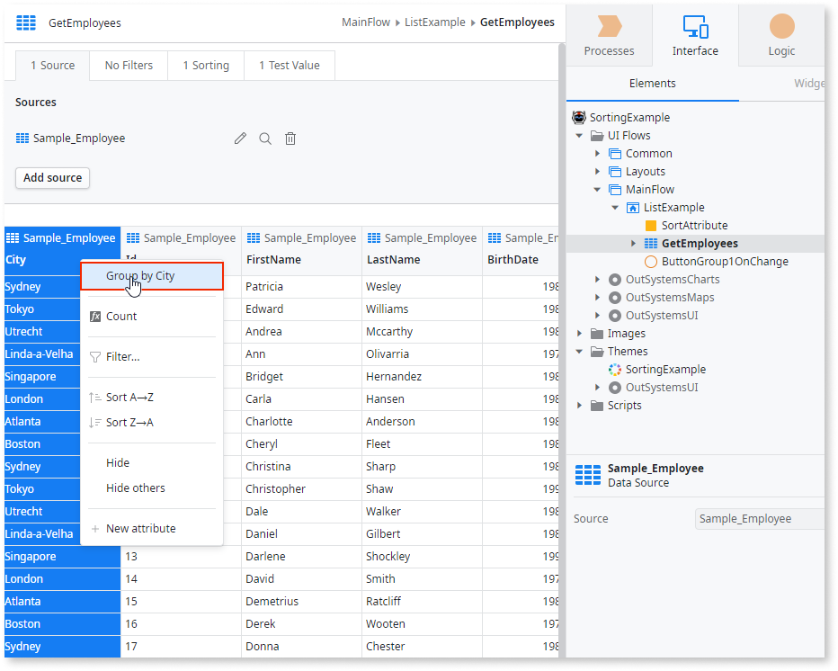 Calculate Values from Grouped Data - OutSystems 11 Documentation