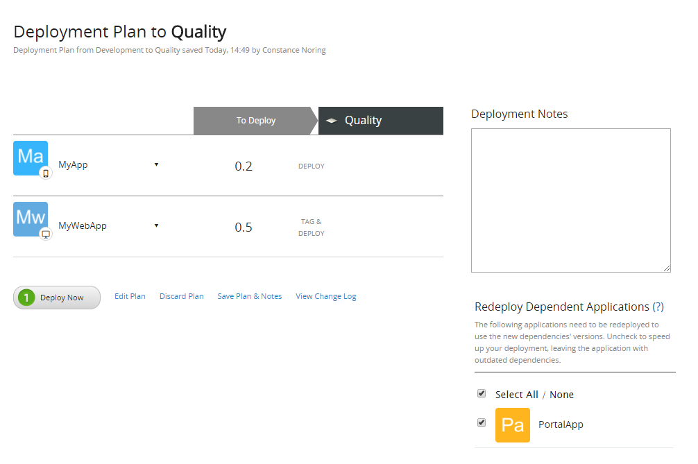 Deploy an Application with Dependencies - OutSystems 10 Documentation