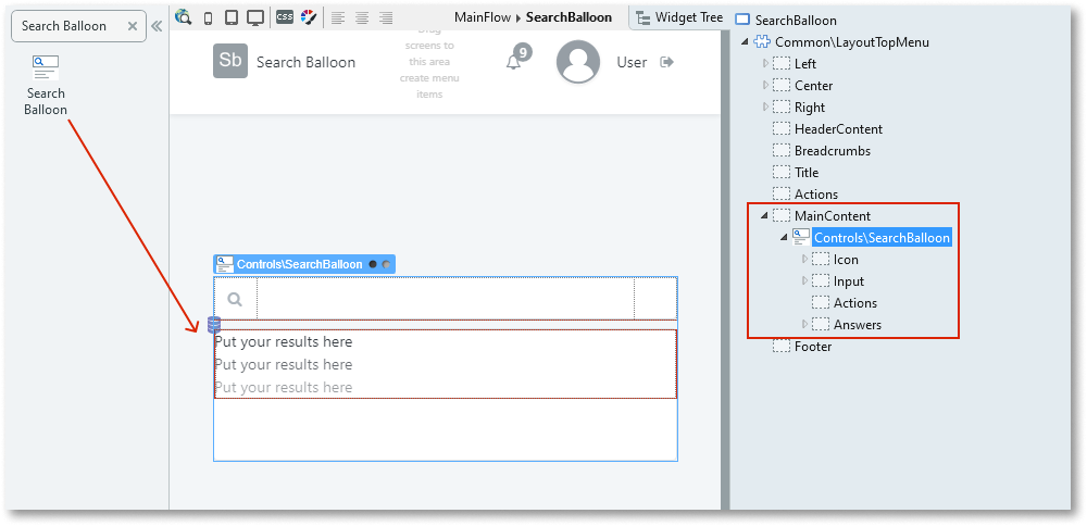 Search Balloon - OutSystems 11 ドキュメンテーション