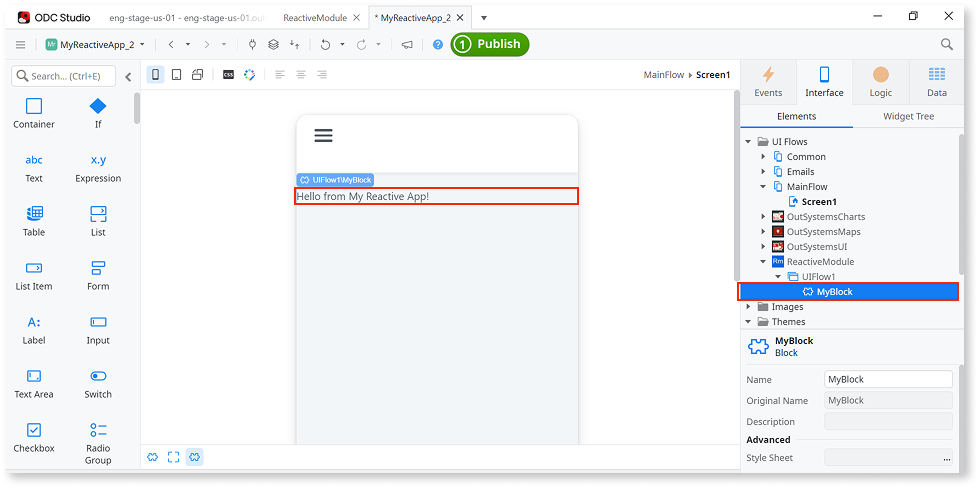 画面ブロックを作成して再利用する - ODC Documentation