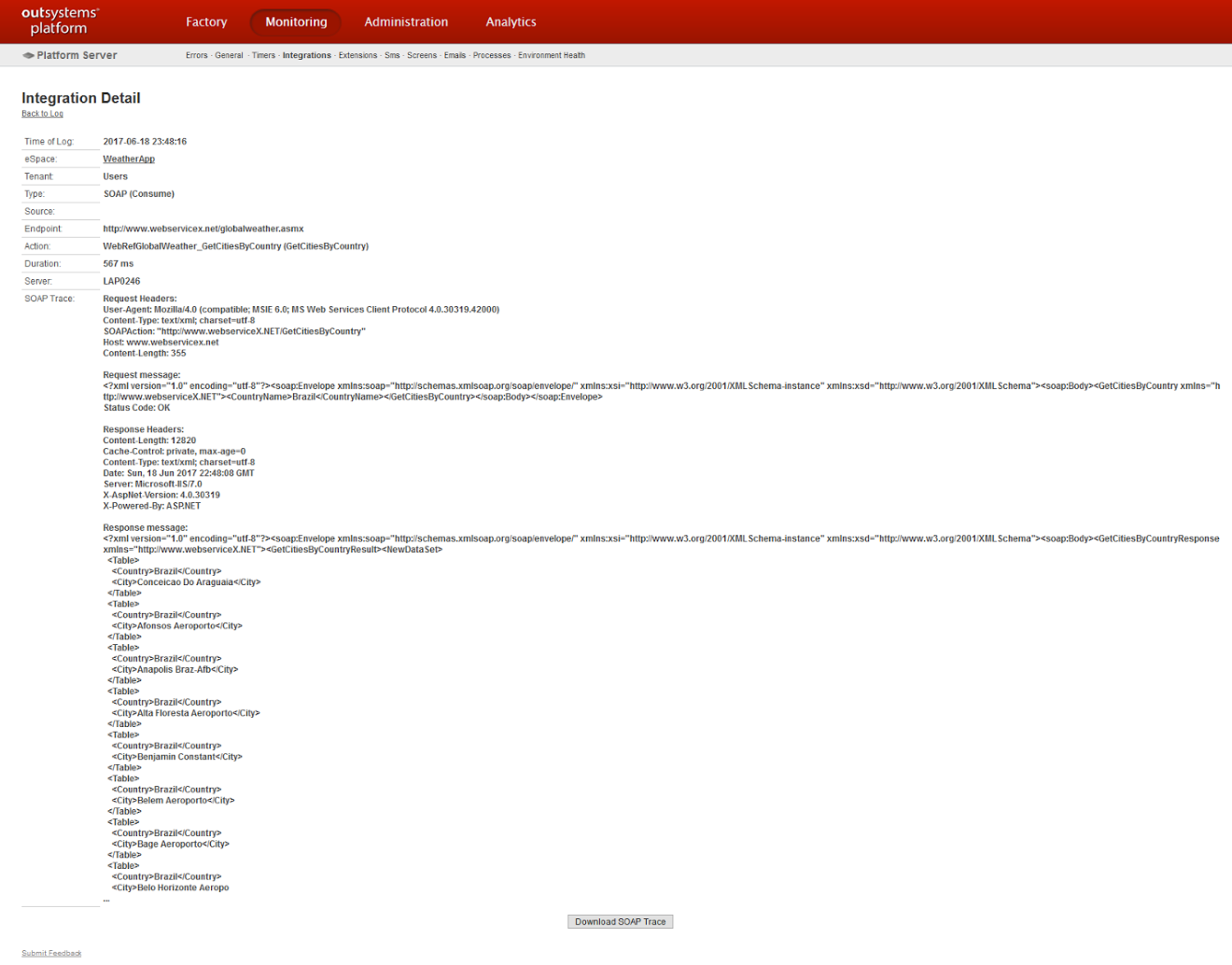 Troubleshoot Soap Web Services Outsystems 10 Documentation