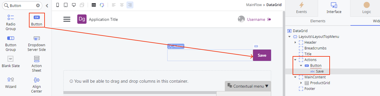 Save changes in OutSystems Data Grid - ODC Documentation