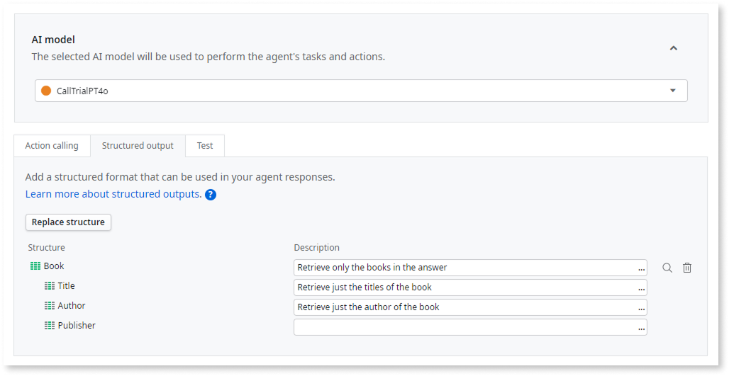 Structured output - ODC Documentation