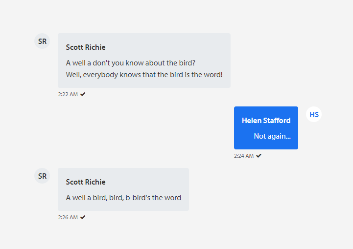 Chat Message Reference - OutSystems 11 Documentation
