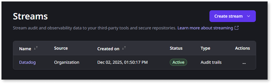 Stream audit trail logs - ODC Documentation