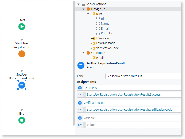 Create Logic To Register A User Odc Documentation