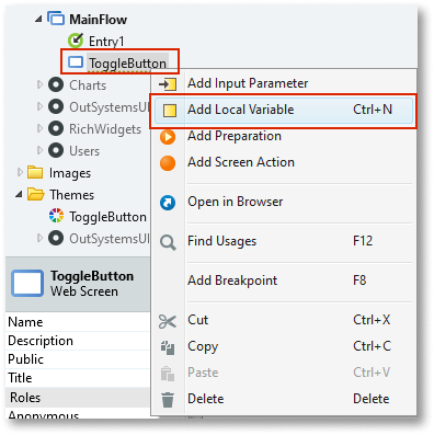 Toggle Button - OutSystems 11 ドキュメンテーション