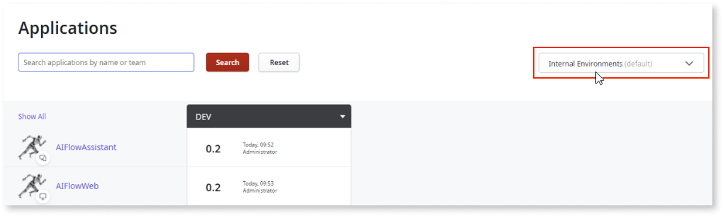 LifeTime environment filters - OutSystems 11 Documentation