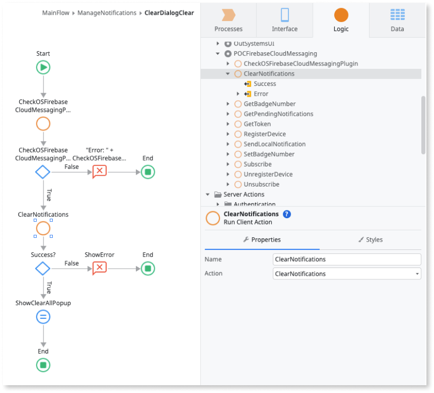 Firebase Cloud Messaging Pluginによるサーバーアクションの使用 - ODC Documentation