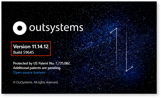 Check what OutSystems version you are using - OutSystems サポート