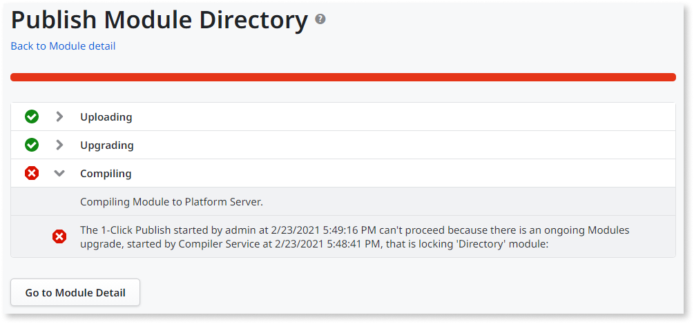 Possible errors related to modules preparation - OutSystems 11 ...