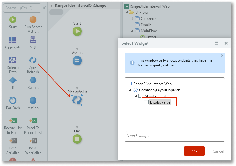 Range Slider Interval - OutSystems 11 ドキュメンテーション