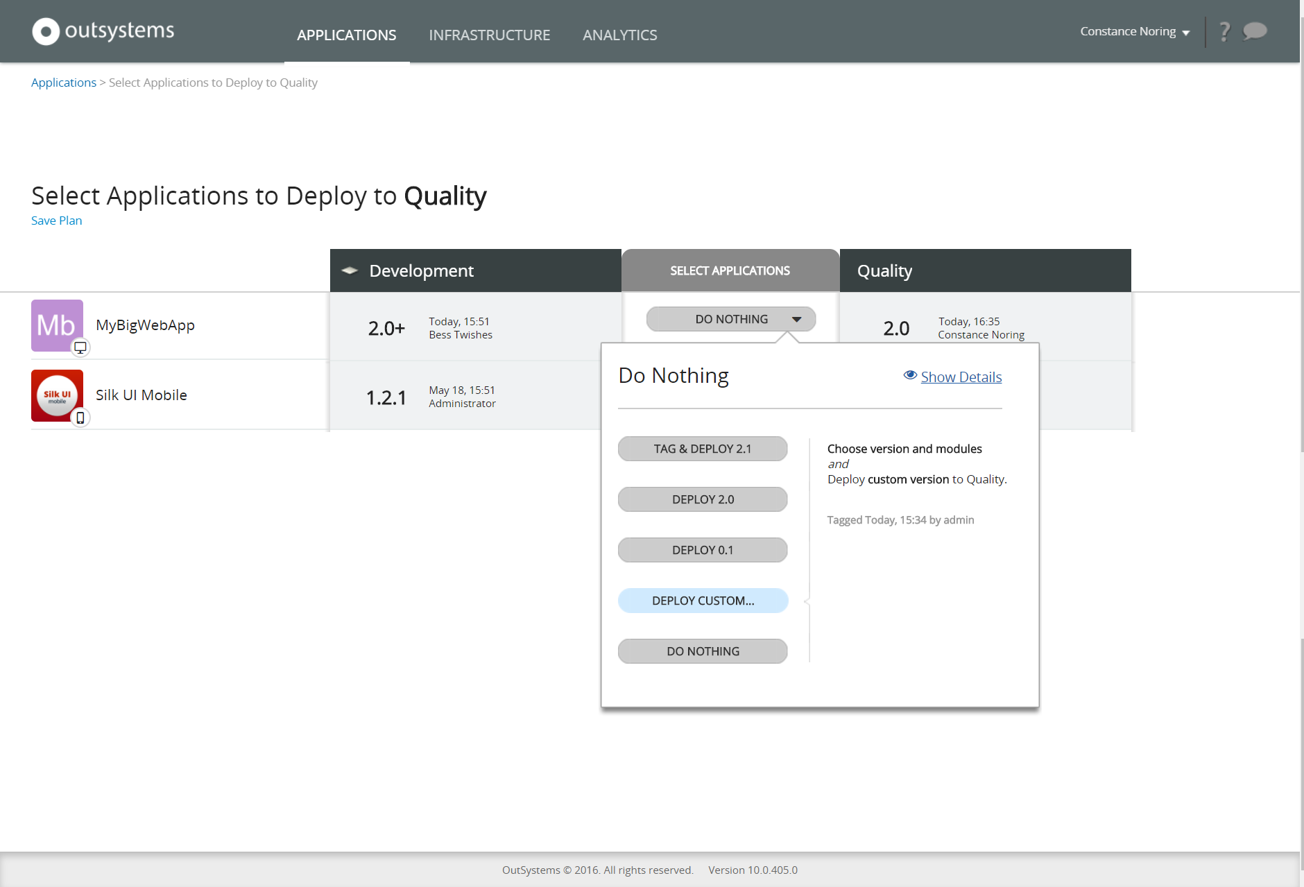 Deploy a Single Module - OutSystems 10 Documentation