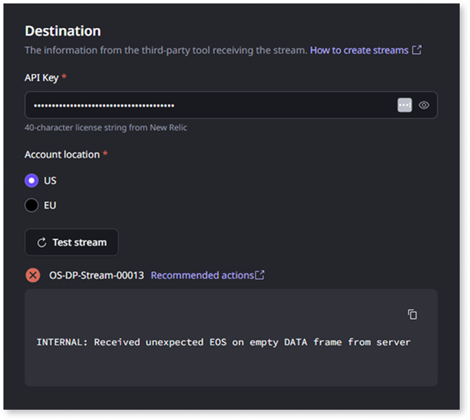 Configure analytics streams in the ODC Portal - ODC Documentation